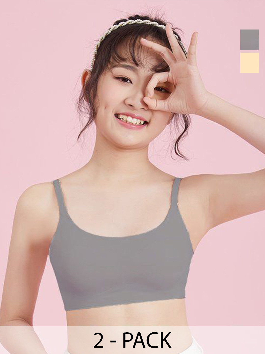 Buy BRAAFEE Pack Of 2 Full Coverage Non Padded Non Wired Beginners Bra ...