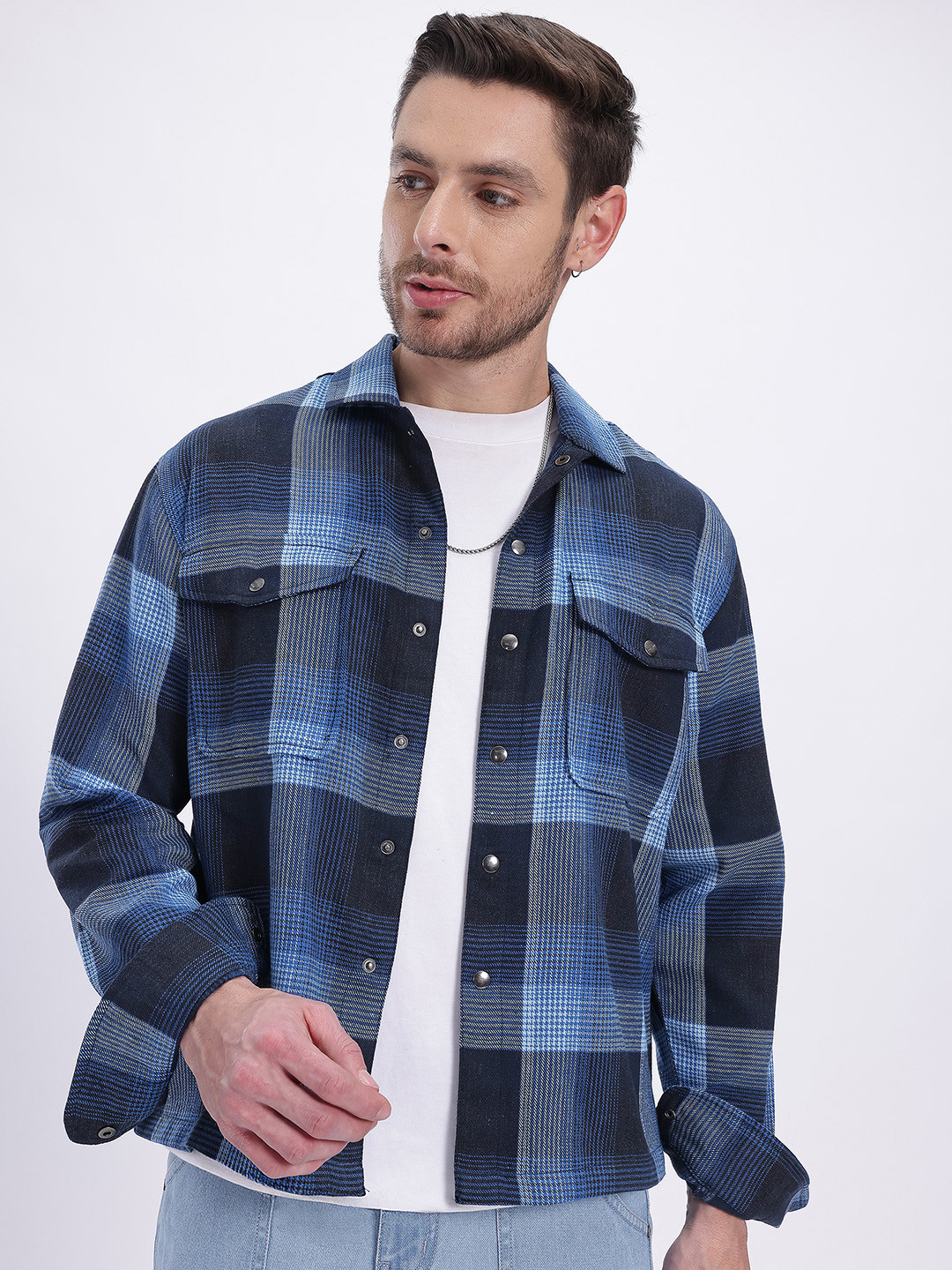 Buy Glitchez Buffalo Check Relaxed Shacket - Shirts for Men 31793637 ...
