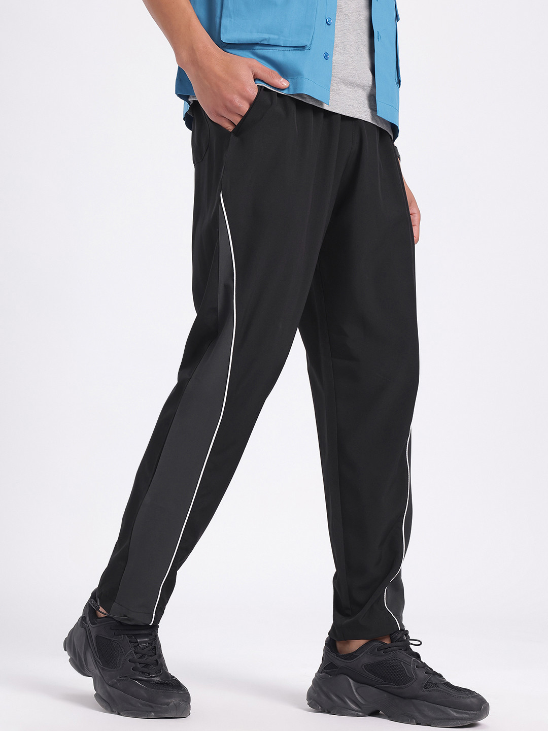 Buy Glitchez Men Mid Rise Regular Fit Track Pants With Toggle Hem ...