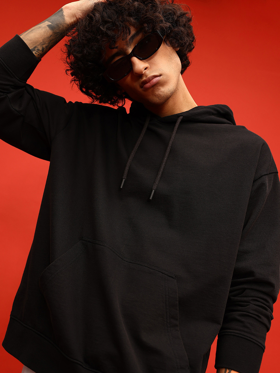 Buy Glitchez Downtown Savvy Cotton Terry Hooded Oversized Sweatshirt ...