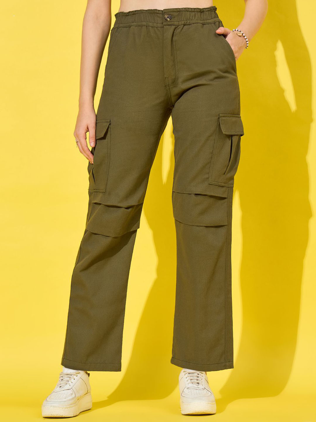 Buy DIMPY GARMENTS Women Relaxed High Rise Cargos Trousers - Trousers ...
