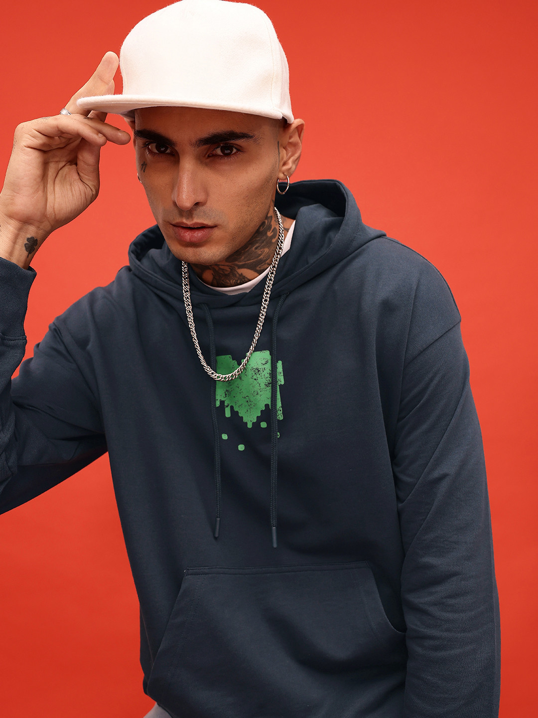 Buy Glitchez Printed Cotton Terry Oversized Hooded Sweatshirt ...