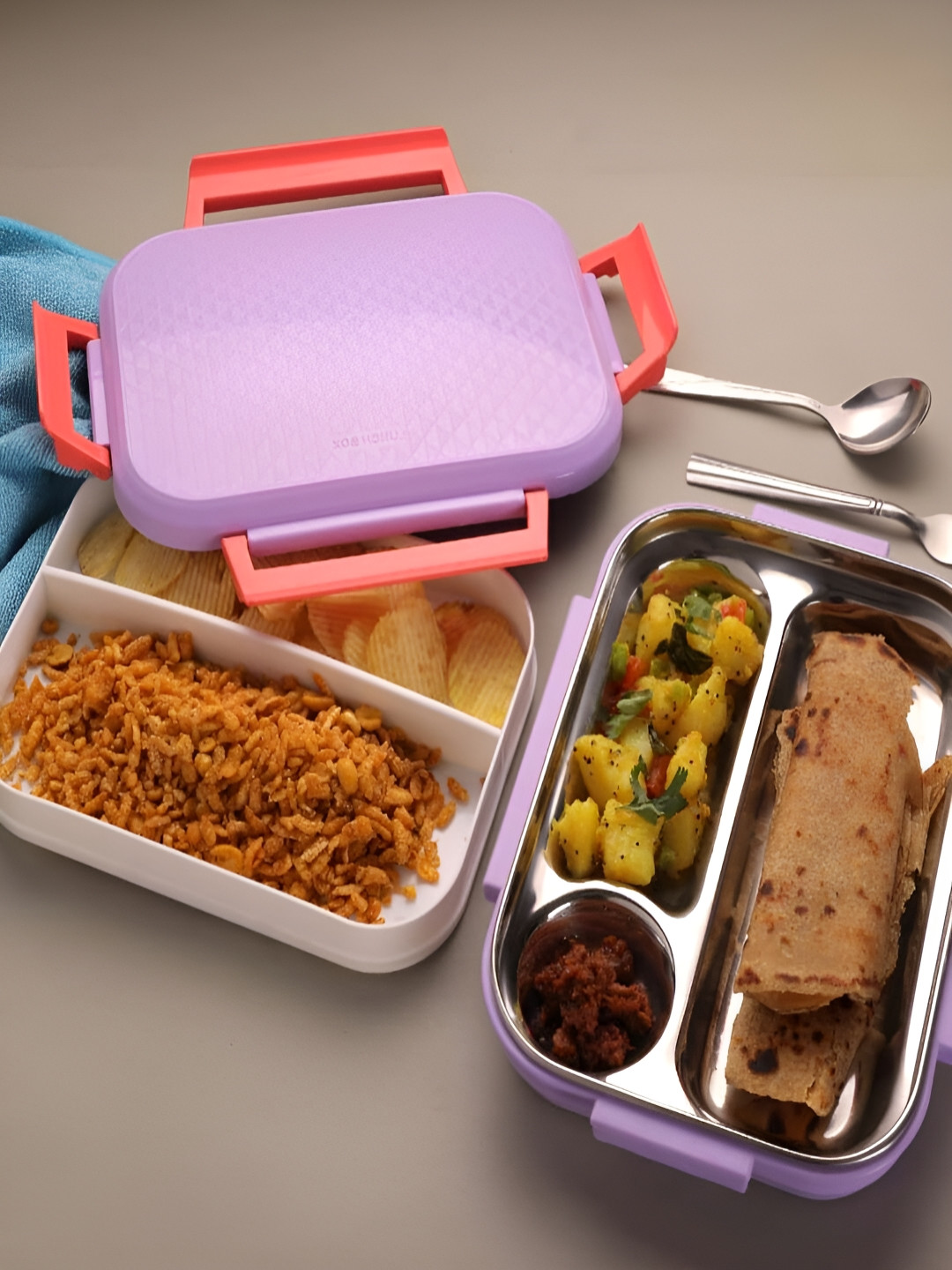 Buy DeoDap Pink Stainless Steel Easy To Clean Lunch Box - Lunch Box for ...