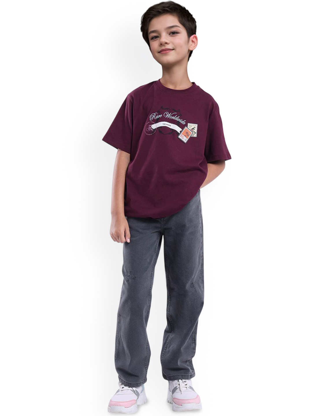 Buy RARE ONES Boys Wide Leg Mid Rise Light Fade Jeans - Jeans for Boys ...