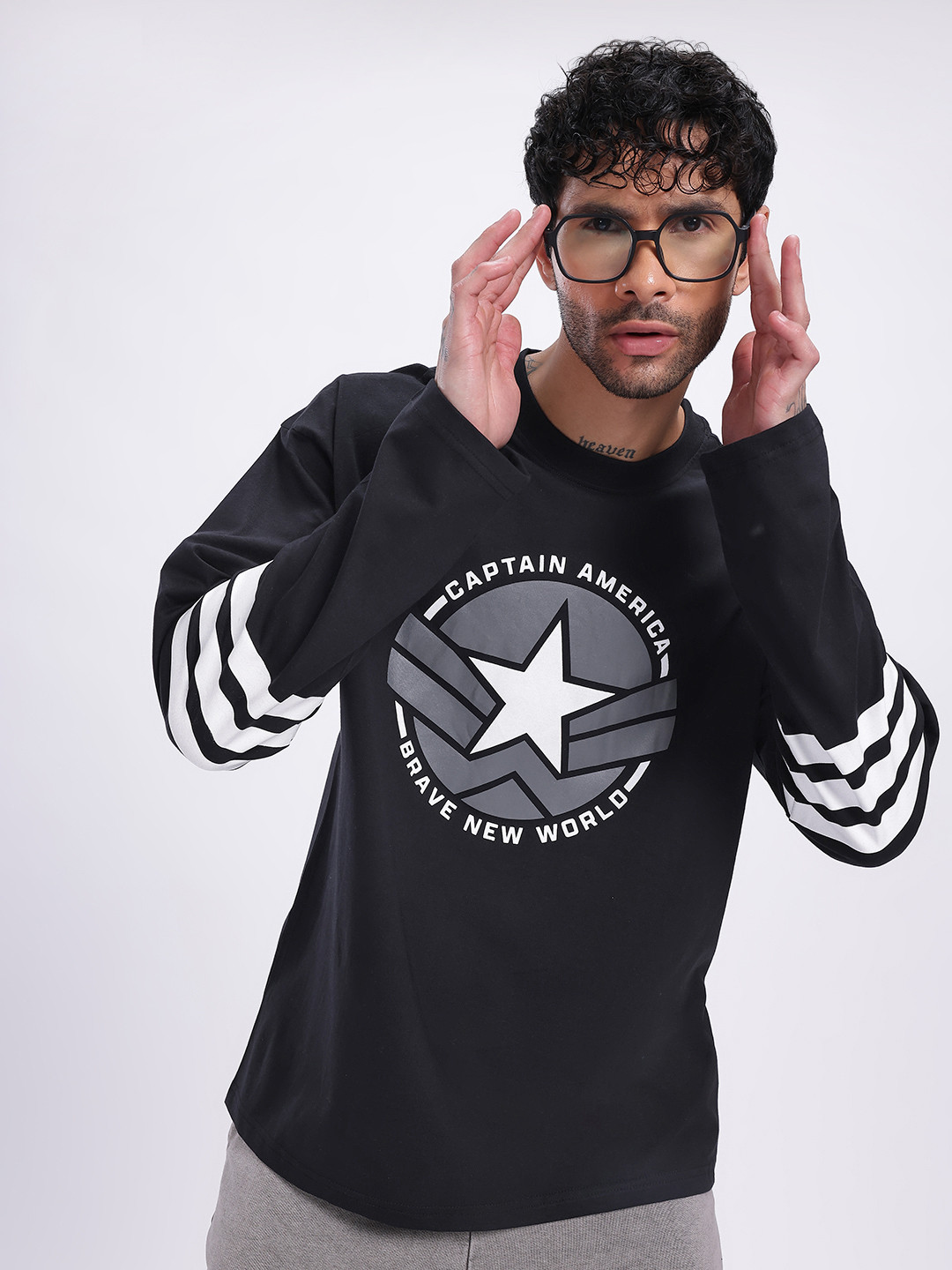 Buy Glitchez Captain America Print Oversize T Shirt - Tshirts for Men ...