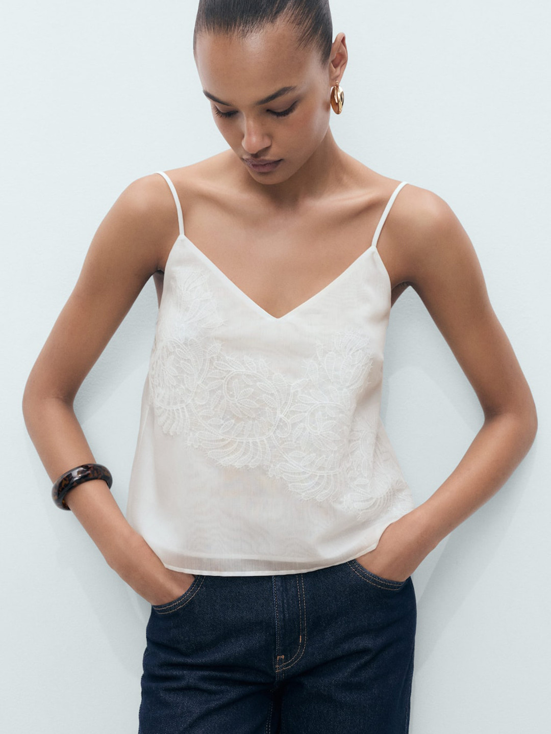 Buy MANGO Lace Inserts Top - Tops for Women 34202252 | Myntra