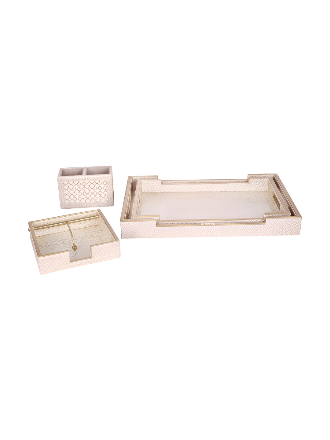 Buy HOMIVA Set Of 2 Leather Desk Organizer - Serving Tray for Unisex ...