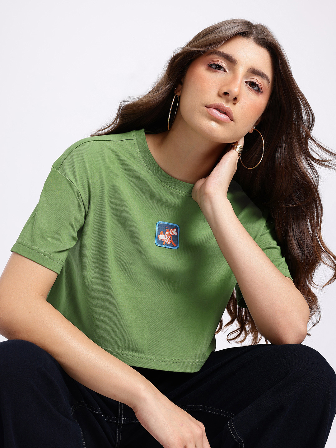 Buy Disney By Glitchez Goofy Print Boxy Fit - Tshirts for Women ...