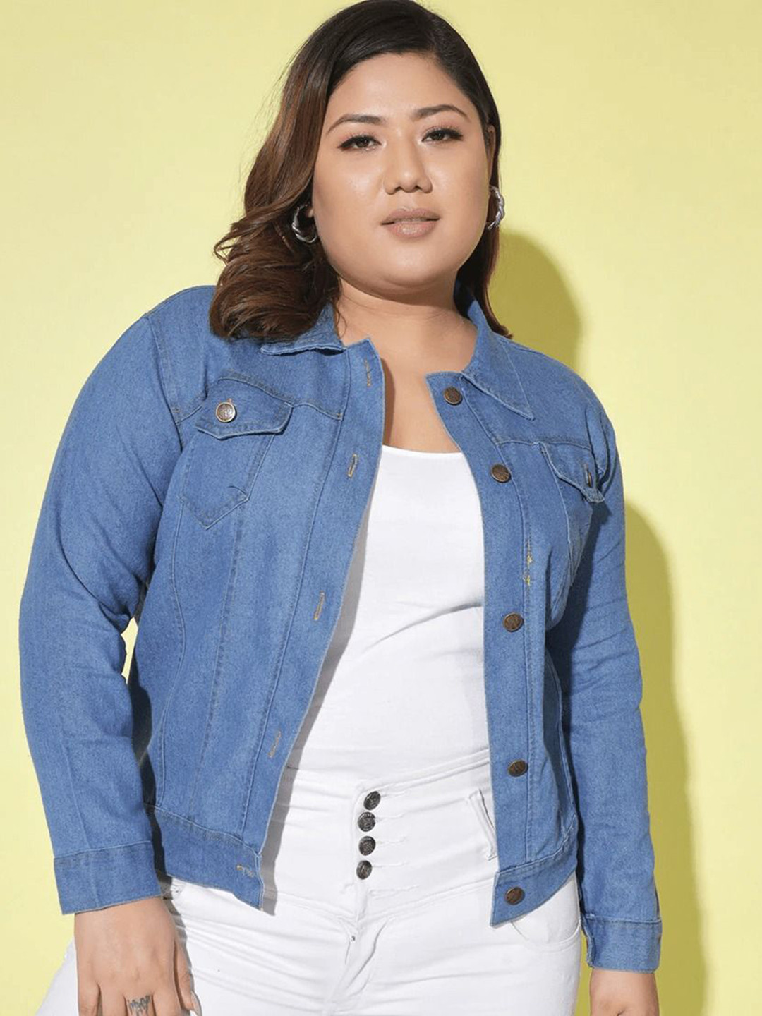 Buy Moda Rapido Spread Collar Denim Jacket - Jackets for Women 34426834 ...