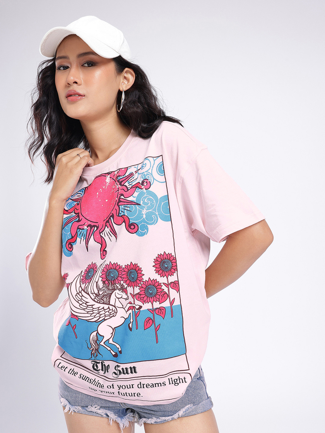 Buy Glitchez Graphic Printed Oversized T Shirt - Tshirts for Women ...