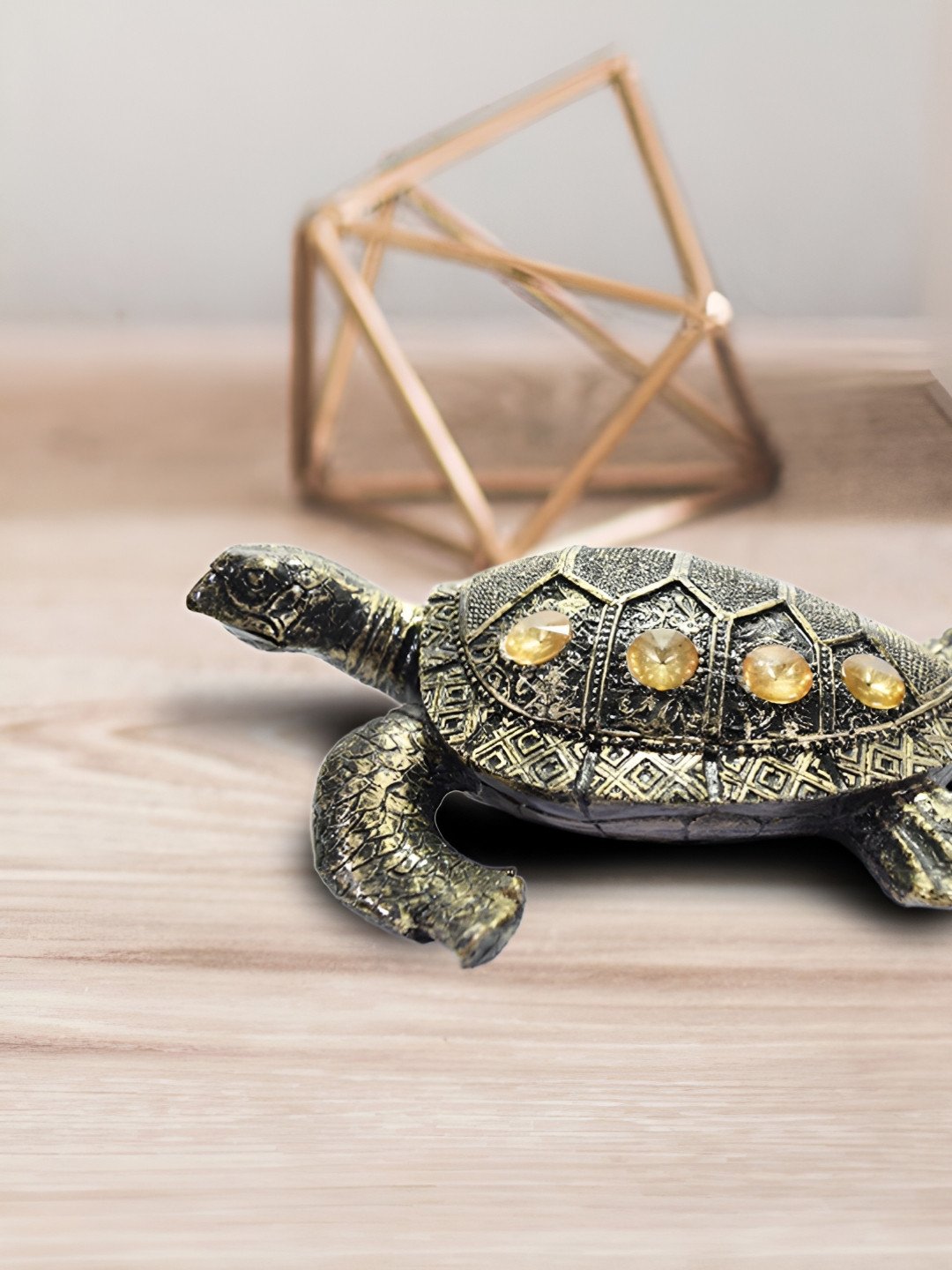 Buy Aura Black & Gold Toned Tortoise Showpiece - Showpieces for Unisex ...