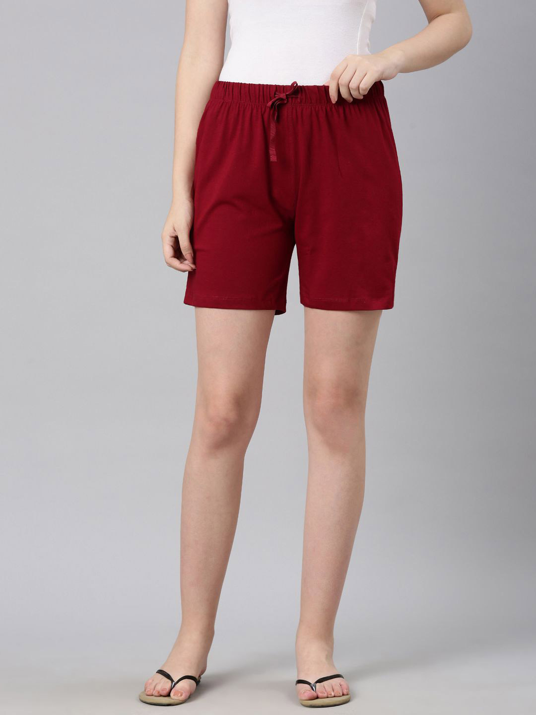 Buy TWIN BIRDS Women Cherry Berry Solid Cotton Night Shorts - Lounge ...