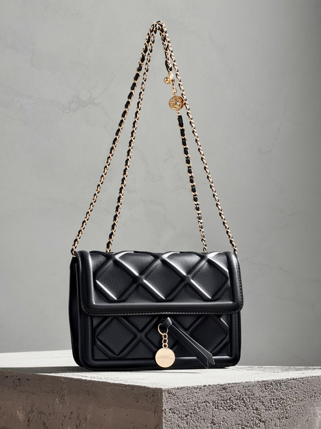 Buy French Connection Checked Structured Shoulder Bag - Handbags for ...