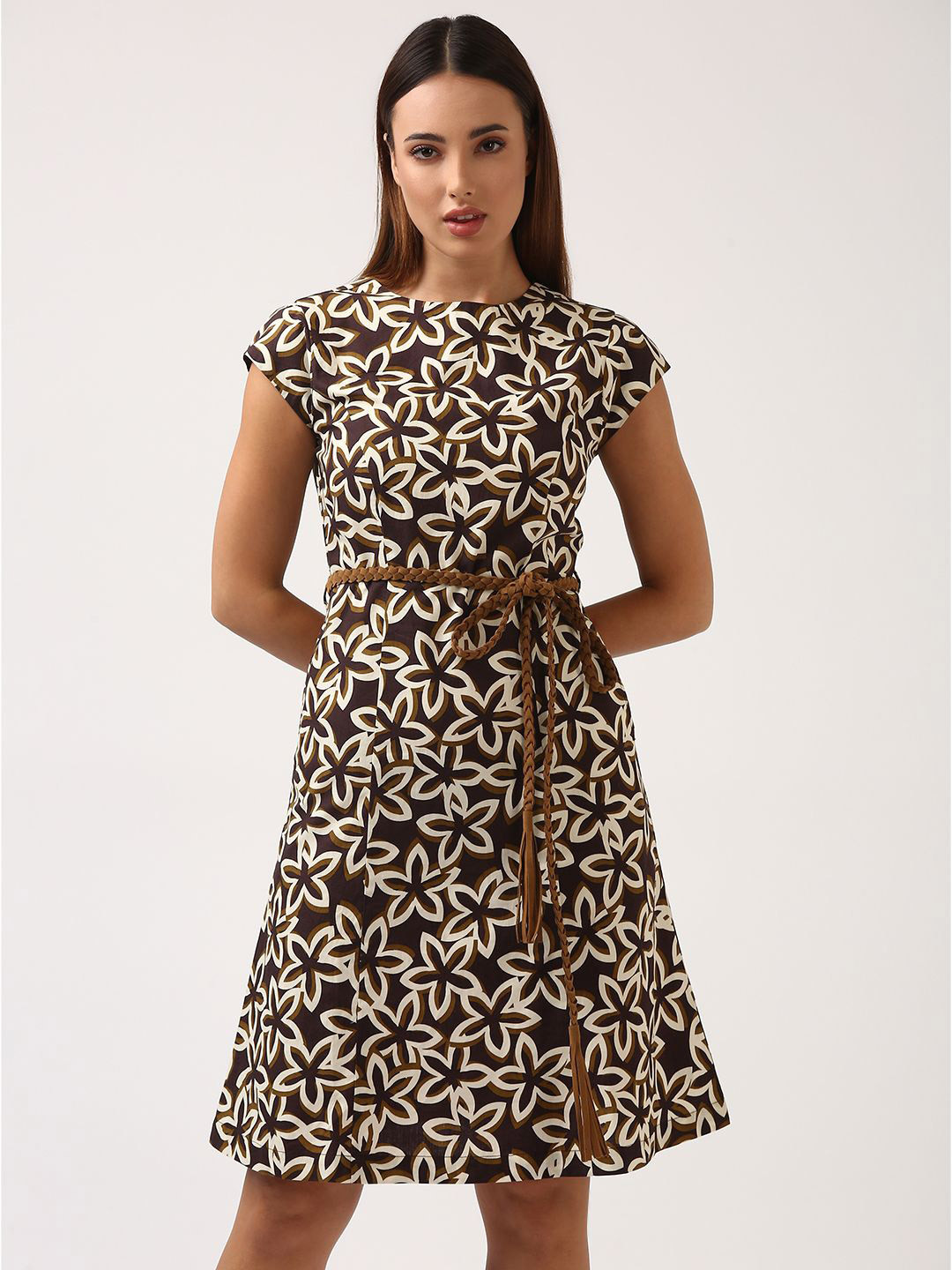 Buy Jolene.club Floral Printed Cotton Fit & Flare Dress - Dresses for ...