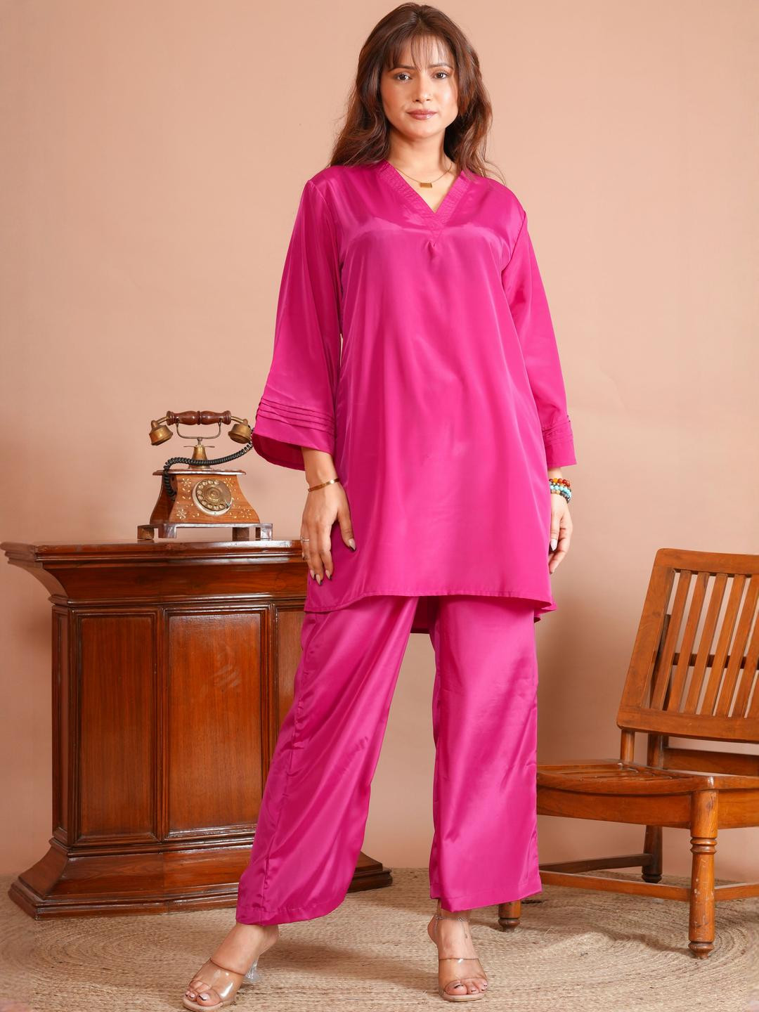 Buy TISARA Women Luxe Flow Solid Co Ord Set - Co Ords for Women ...