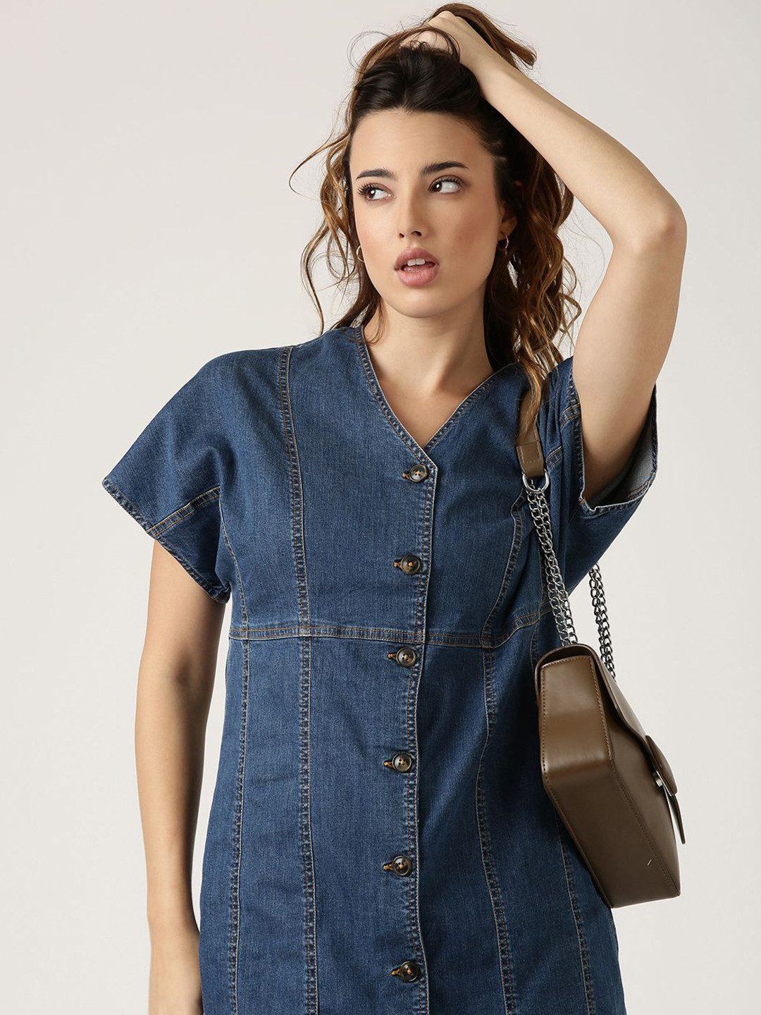 Buy Jolene.club Women Denim A Line Midi Dress - Dresses for Women ...