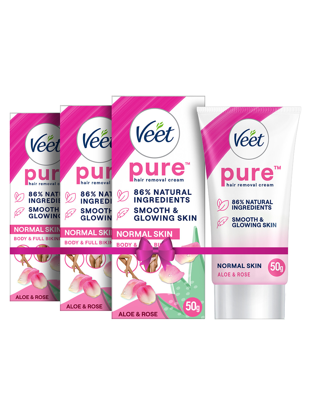 Buy Veet Set Of 3 Pure Hair Removal Cream For Normal Skin 50g Each ...