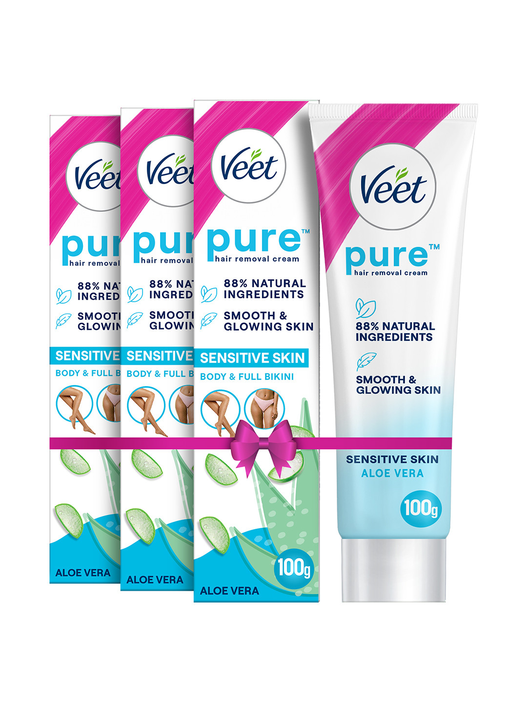 Buy Veet Set Of 3 Pure Hair Removal Cream For Sensitive Skin 100g Each ...
