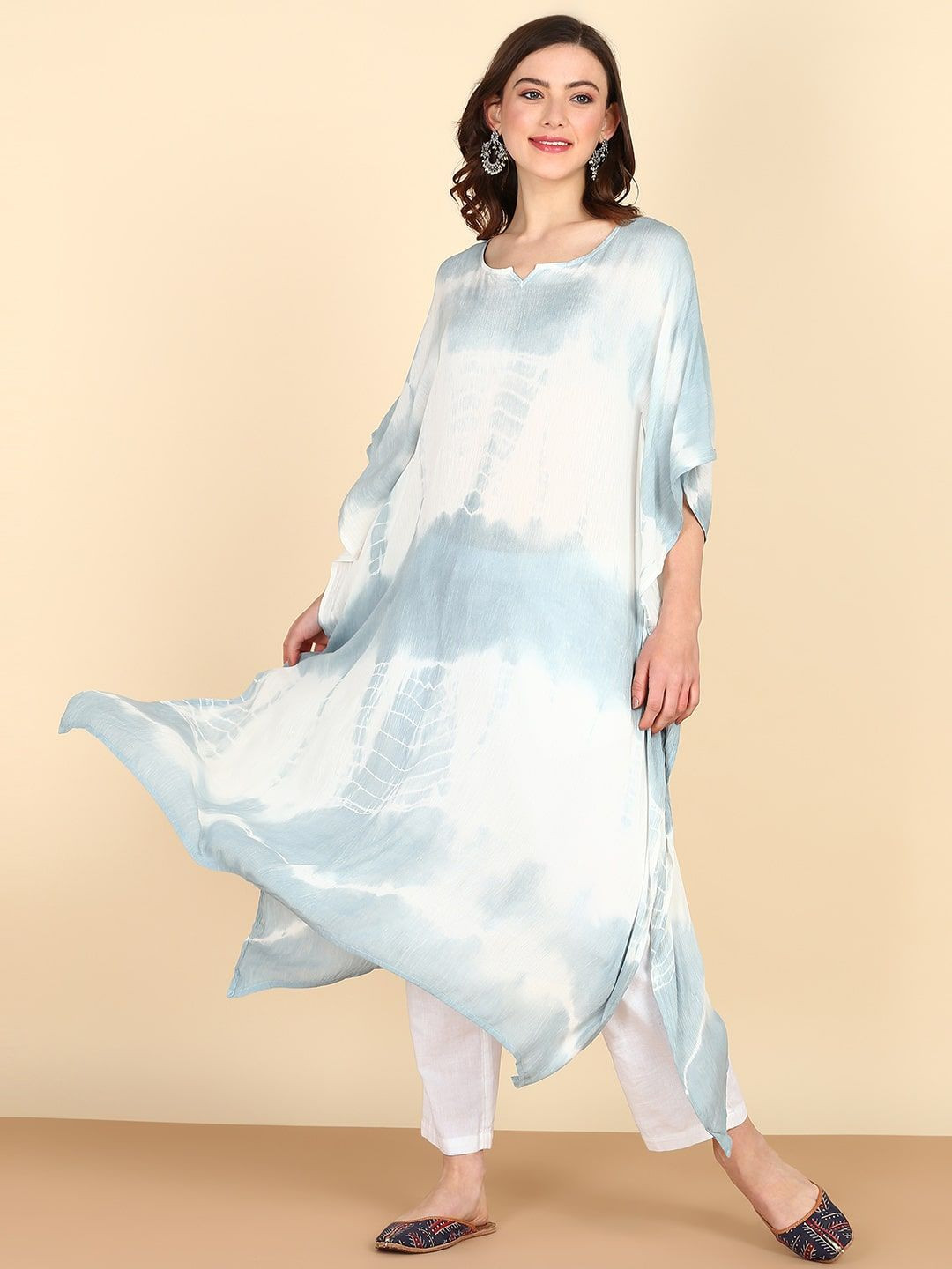 Buy CORSICA Women Tie And Dye Dyed Kaftan Dress - Kurtas for Women ...