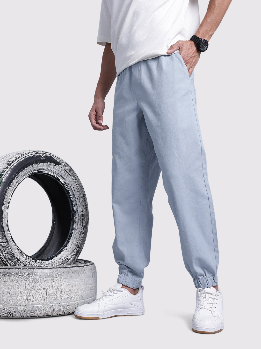 Buy The Roadster Life Co. Men Pure Cotton Regular Fit Joggers ...