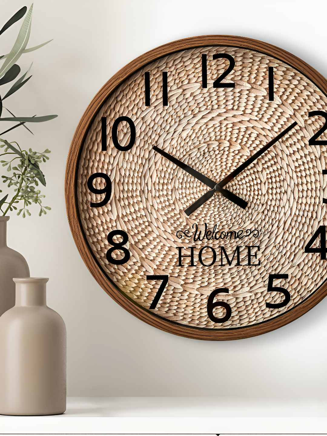 Buy Home Centre Casablanca Aspire Brown Printed Traditional Analogue Wooden Wall Clock - Clocks ...