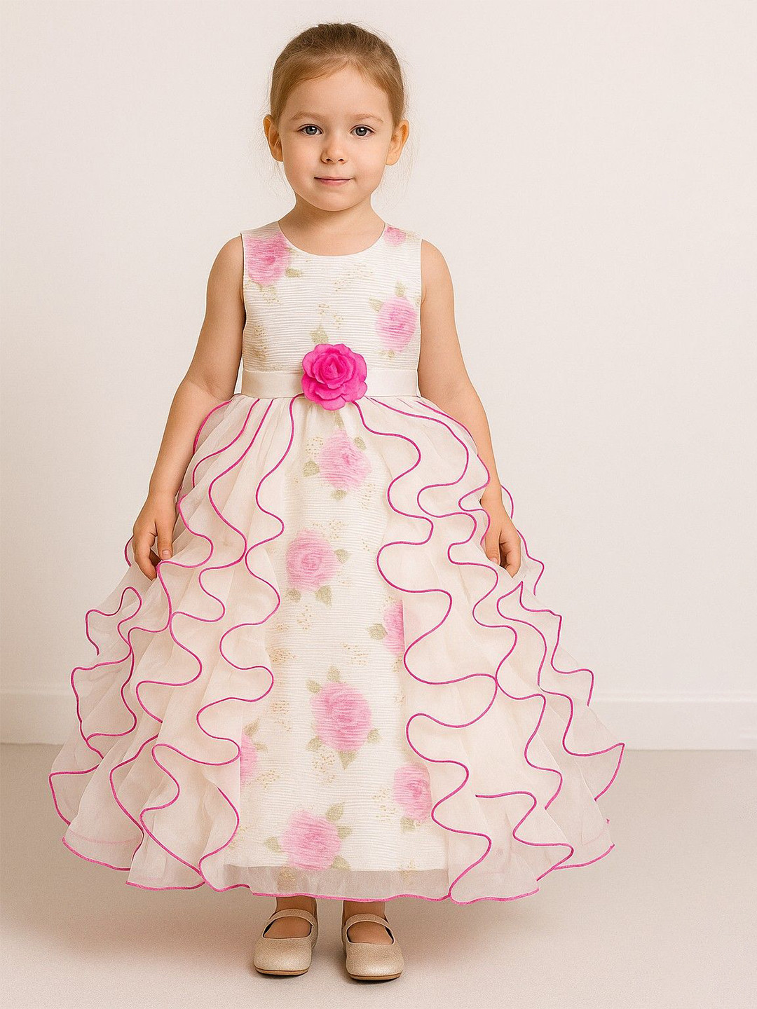 Buy BAESD Girls Lace Frills Bows And Ruffles Fit And Flare Dress ...