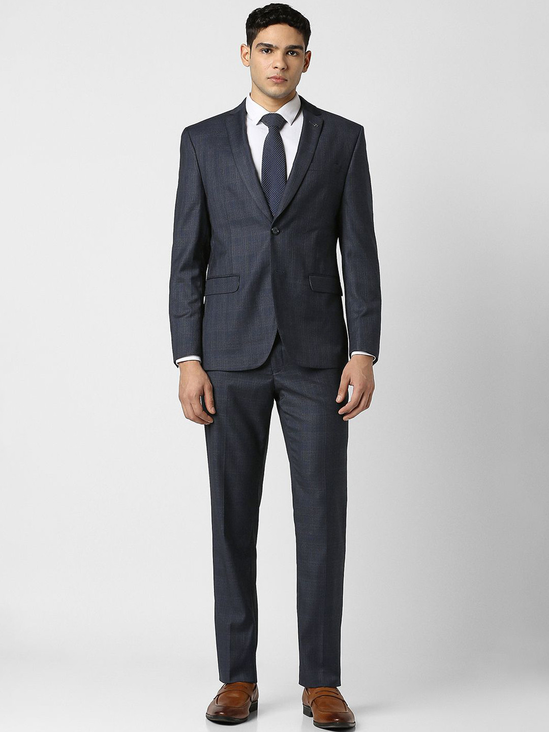 Buy Van Heusen Checked Slim Fit Formal Two Piece Suit - Suits for Men ...