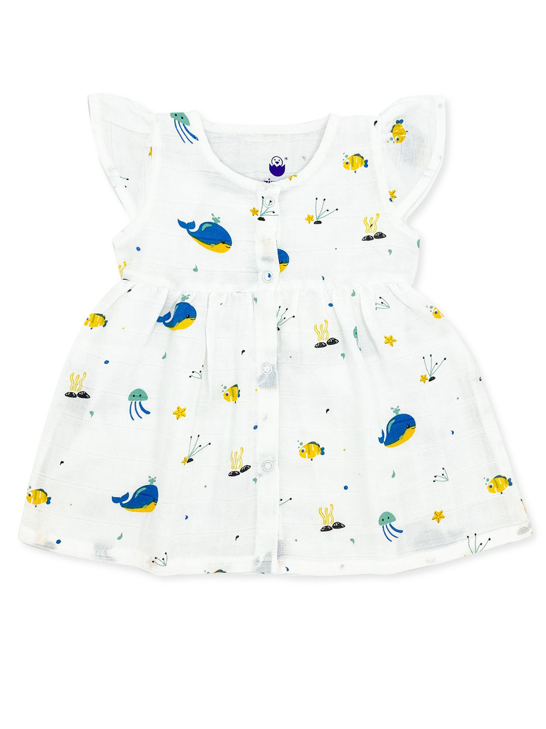 Buy ZIZUKA Girls Whale Printed Cotton Fit & Flare Midi Dress - Dresses ...