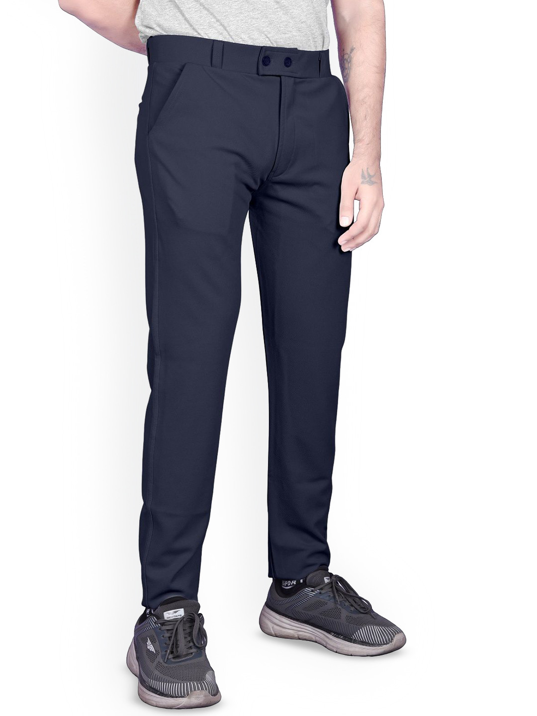 Buy YOUME CREATION Men Solid Relaxed Straight Leg Chinos Trousers - Trousers for Men 34508703 ...