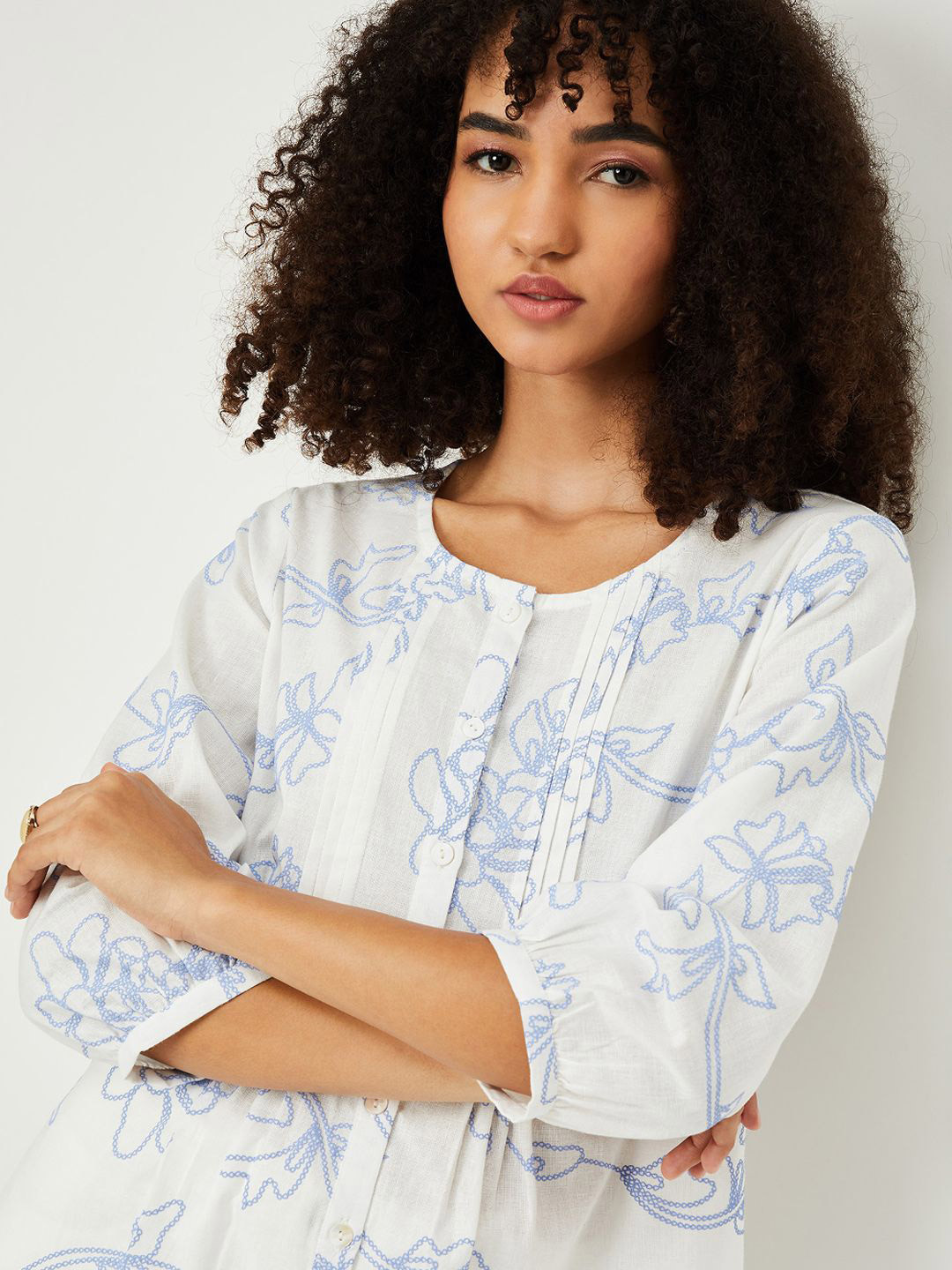 Buy Max Women Floral Embroidered Cotton Tunic - Tunics for Women ...