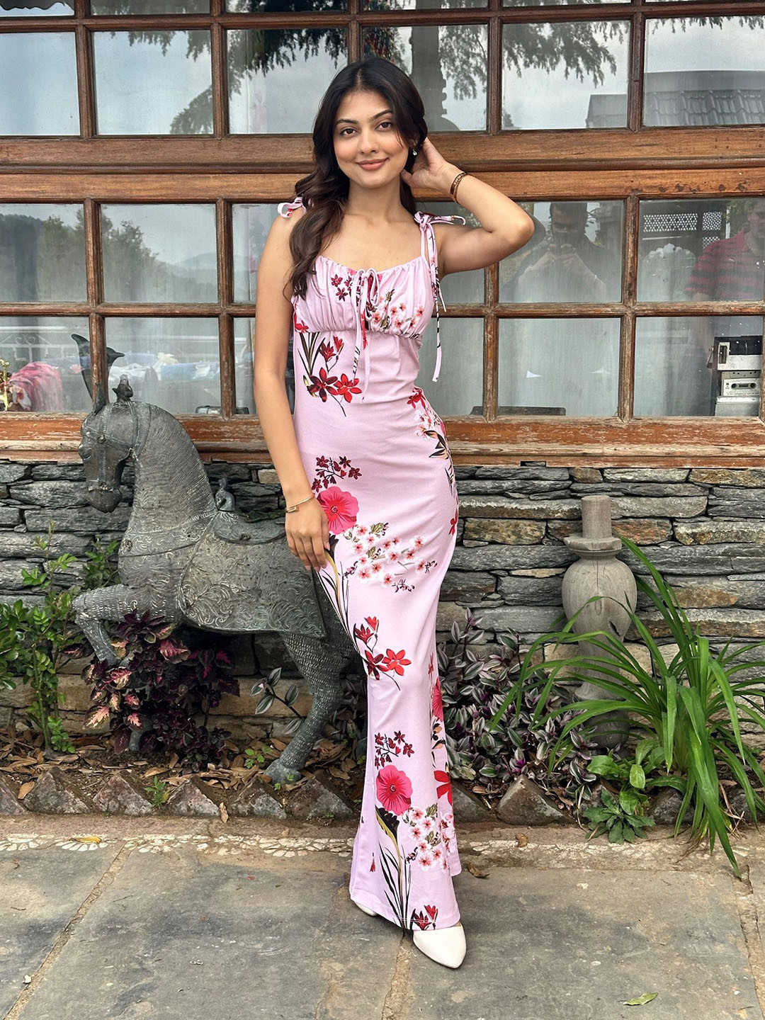 Buy TANDUL Women Floral Printed Lace Up Maxi Dress - Dresses for Women ...