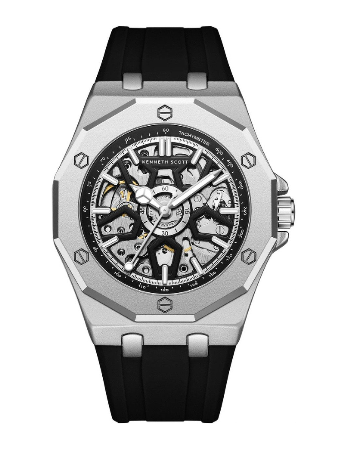 Buy KENNETH SCOTT Men Dial & Textured Straps Analogue Automatic Watch ...