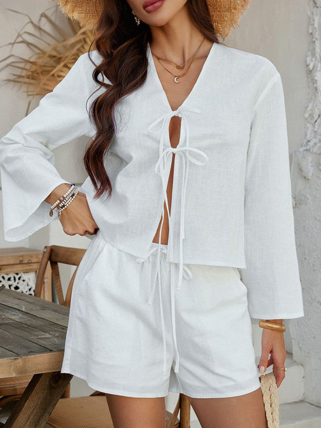 Buy MIAKEE V Neck Top With Shorts Co Ords Set - Co Ords for Women ...