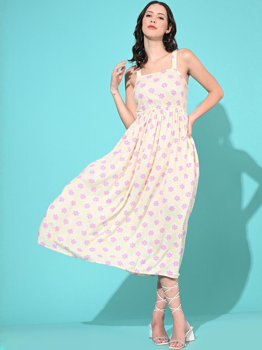 Buy SMERA MART Floral Print A Line Maxi Dress - Dresses for Women 34615816 | Myntra