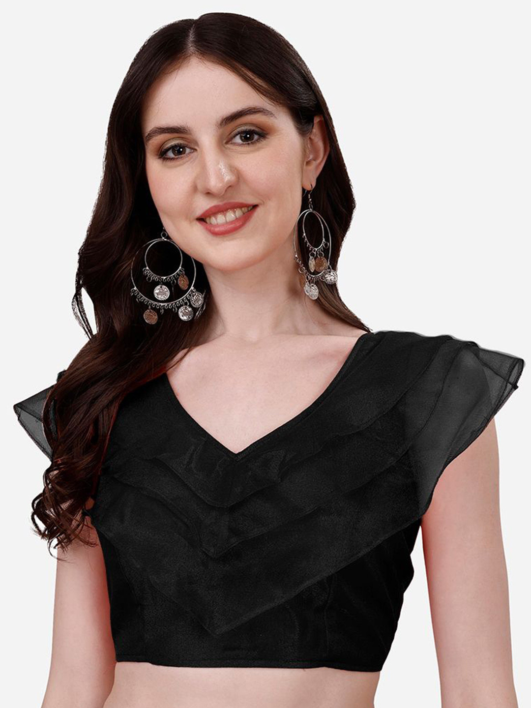 Buy HERE&NOW Embroidered V Neck Saree Blouse - Saree Blouse for Women ...