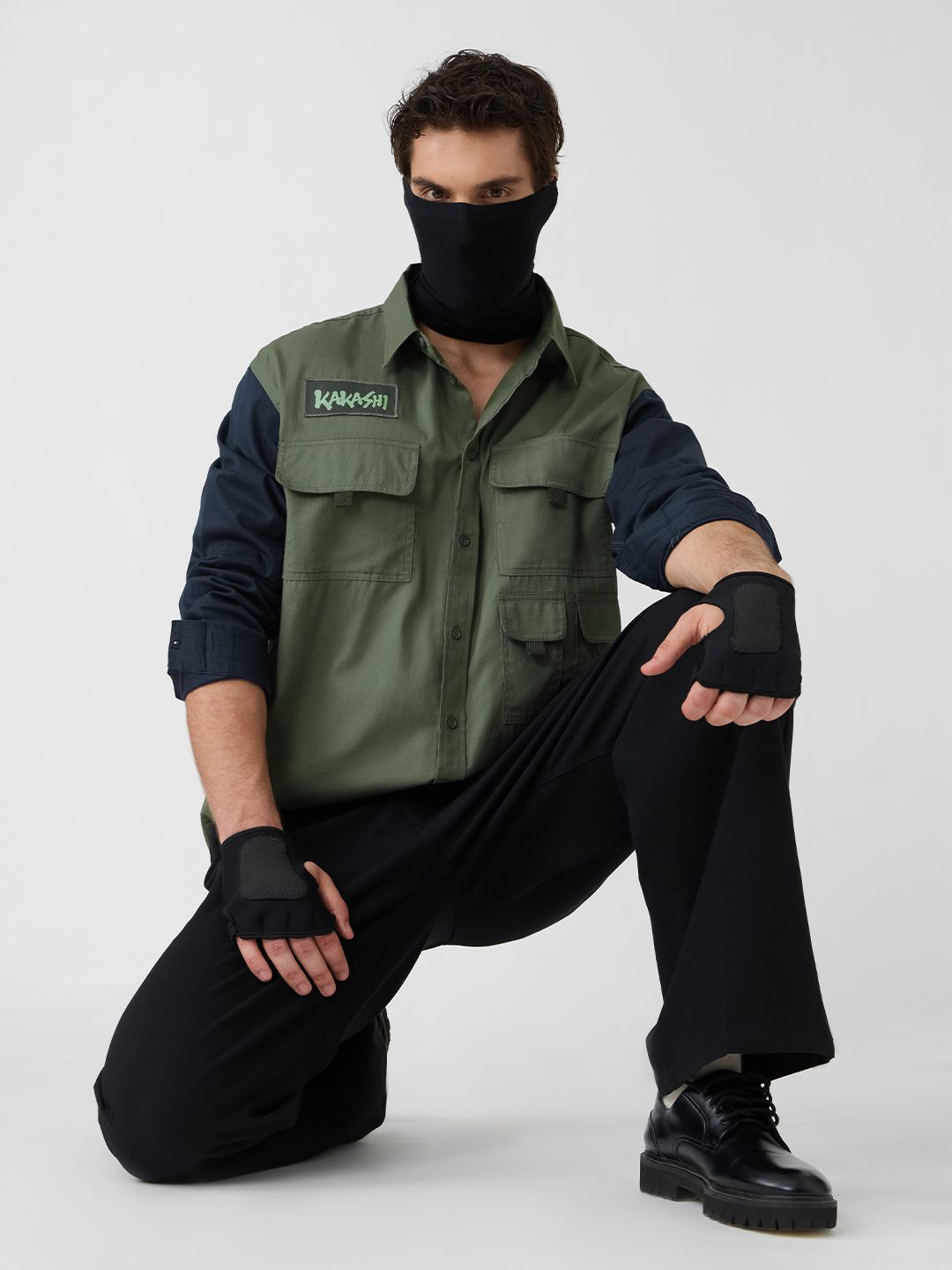 Buy The Souled Store Men Naruto Shippuden: Kakashi Uniform Casual Shirt ...