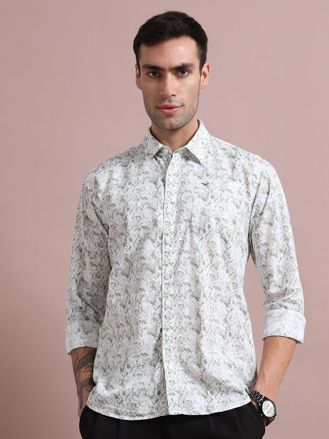 Buy RIGS AND RAGS Men Classic Abstract Printed Casual Shirt - Shirts ...