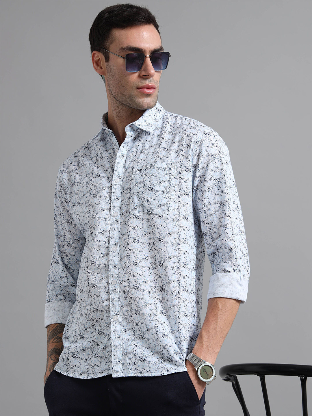 Buy RIGS AND RAGS Men Floral Printed Classic Casual Shirt - Shirts for ...