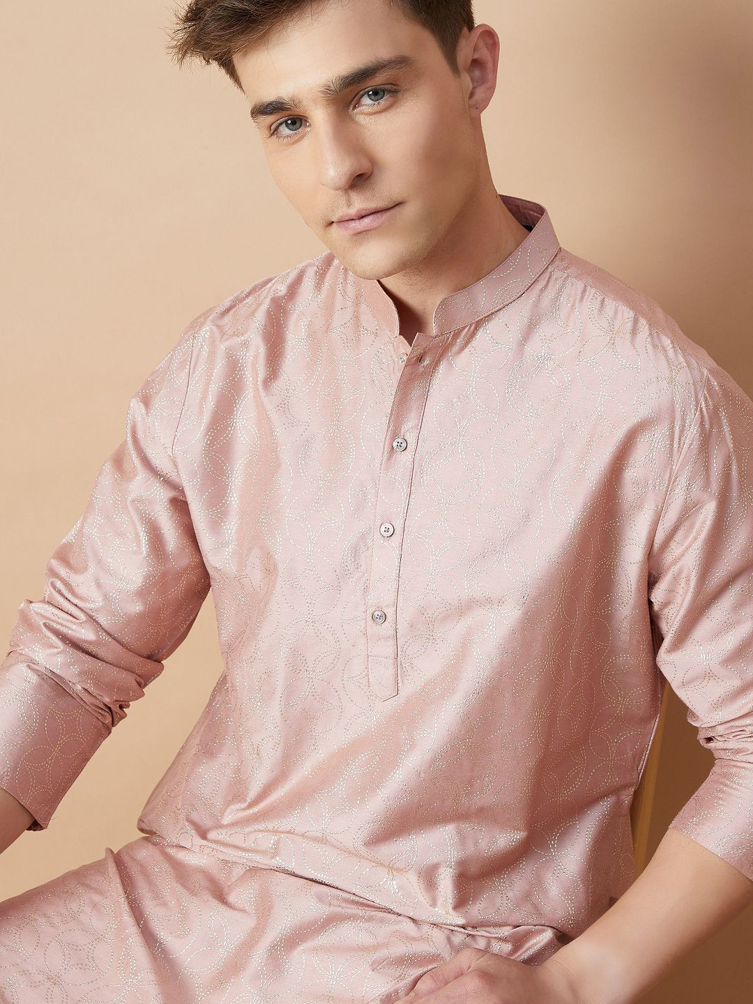 Buy Melange By Lifestyle Men Cold Shoulder Sleeves Kurta - Kurtas for ...