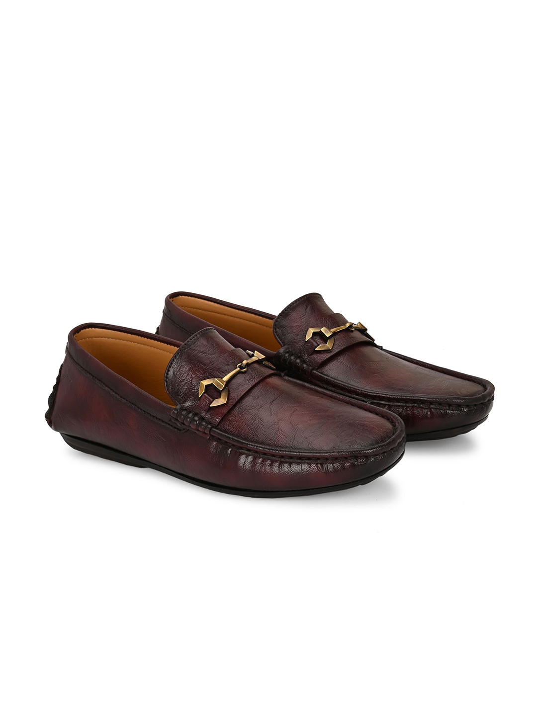 Buy BUSKINS Men Textured Slip On Loafers - Casual Shoes for Men ...