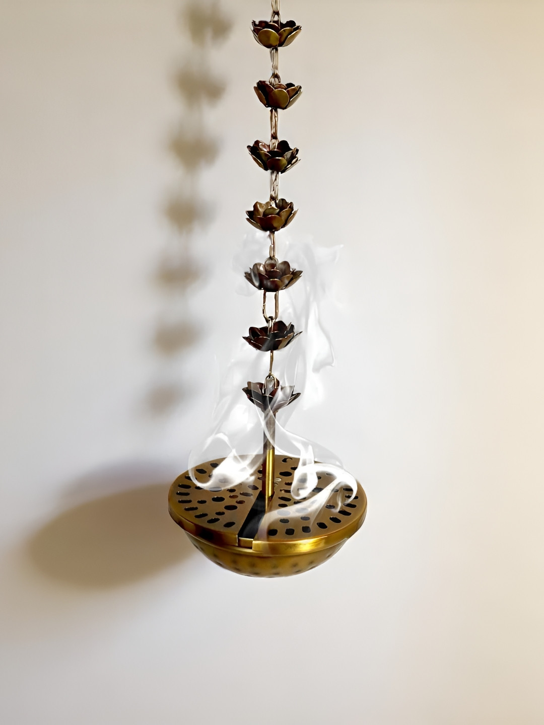 Buy Extreme Karigari Brown Textured Metal Hanging Incense Stick Holder ...