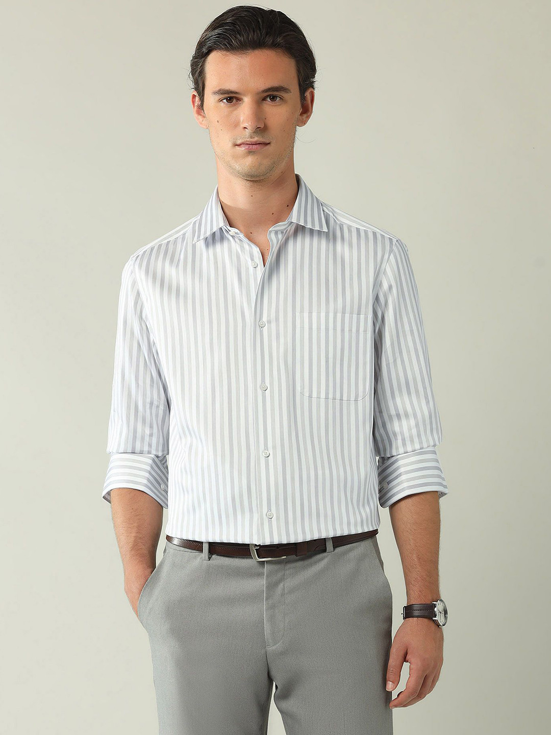 Buy AD By Arvind Regular Fit Striped Cotton Shirt - Shirts for Men ...