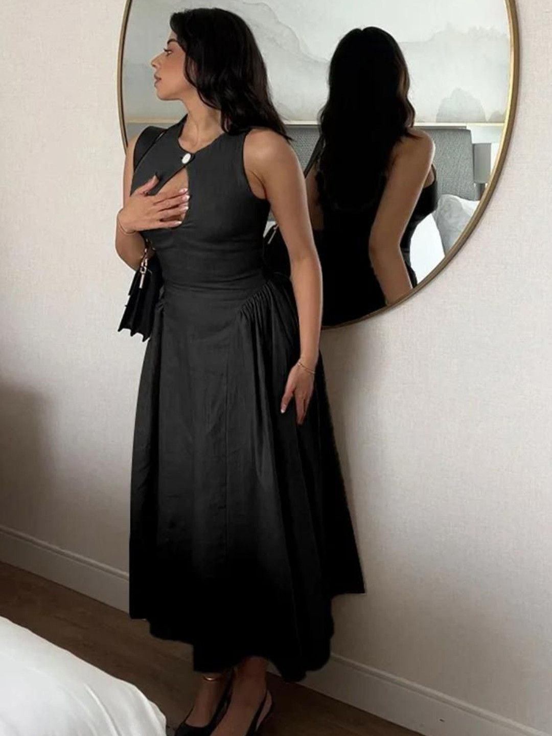 Buy Alamode By Akanksha Women Statement Dropwaist Midi Dress - Dresses ...