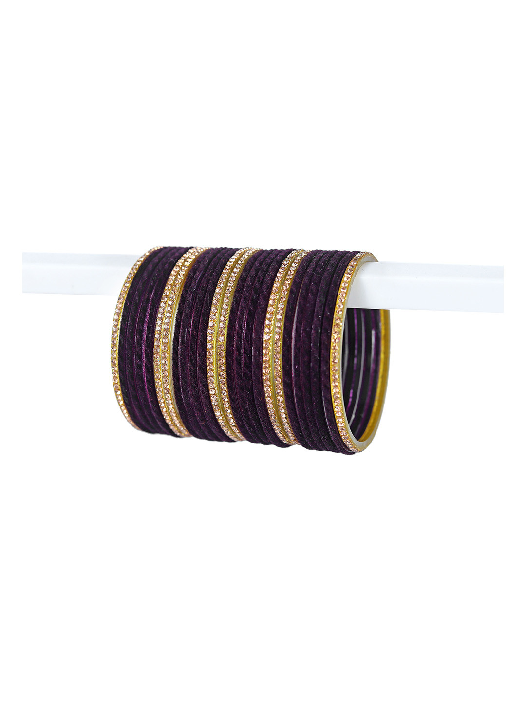 Buy KOTTIAR CREATIONS Set Of 24 Crystal Studded Glass Bangles - Bangle ...