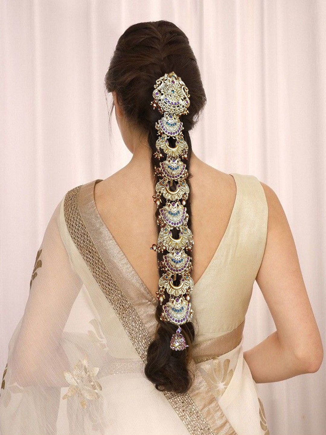 Buy Krelin Beaded Bridal Jada Billa Hair Braid Choti Temple Hair ...