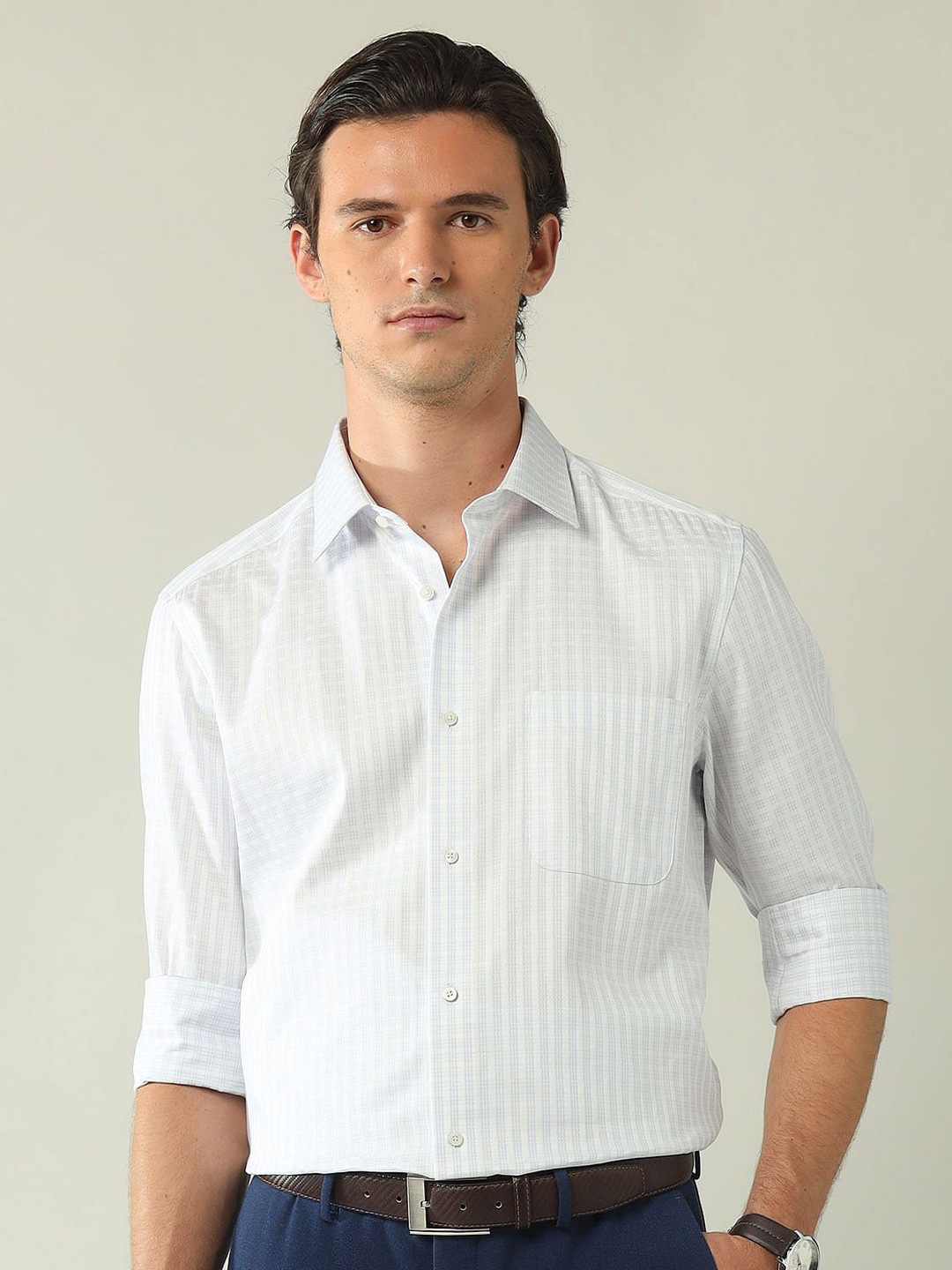 Buy AD By Arvind Regular Fit Cotton Striped Shirt - Shirts for Men ...