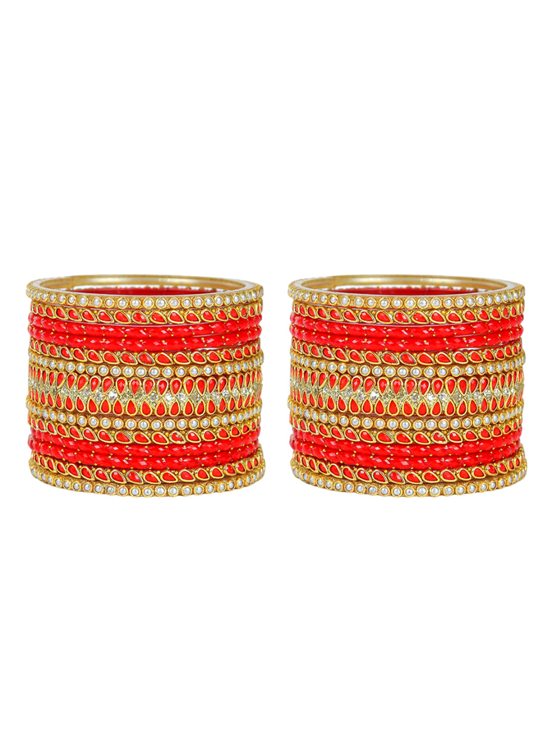 Buy KOTTIAR CREATIONS Set Of 26 Glass Stone Studded Bangles - Bangle ...
