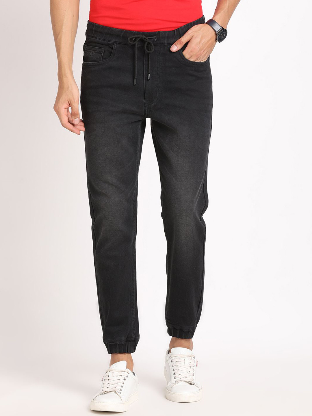 Buy Turtle Men Narrow Jogger Mid Rise Light Fade Stretchable Jeans ...