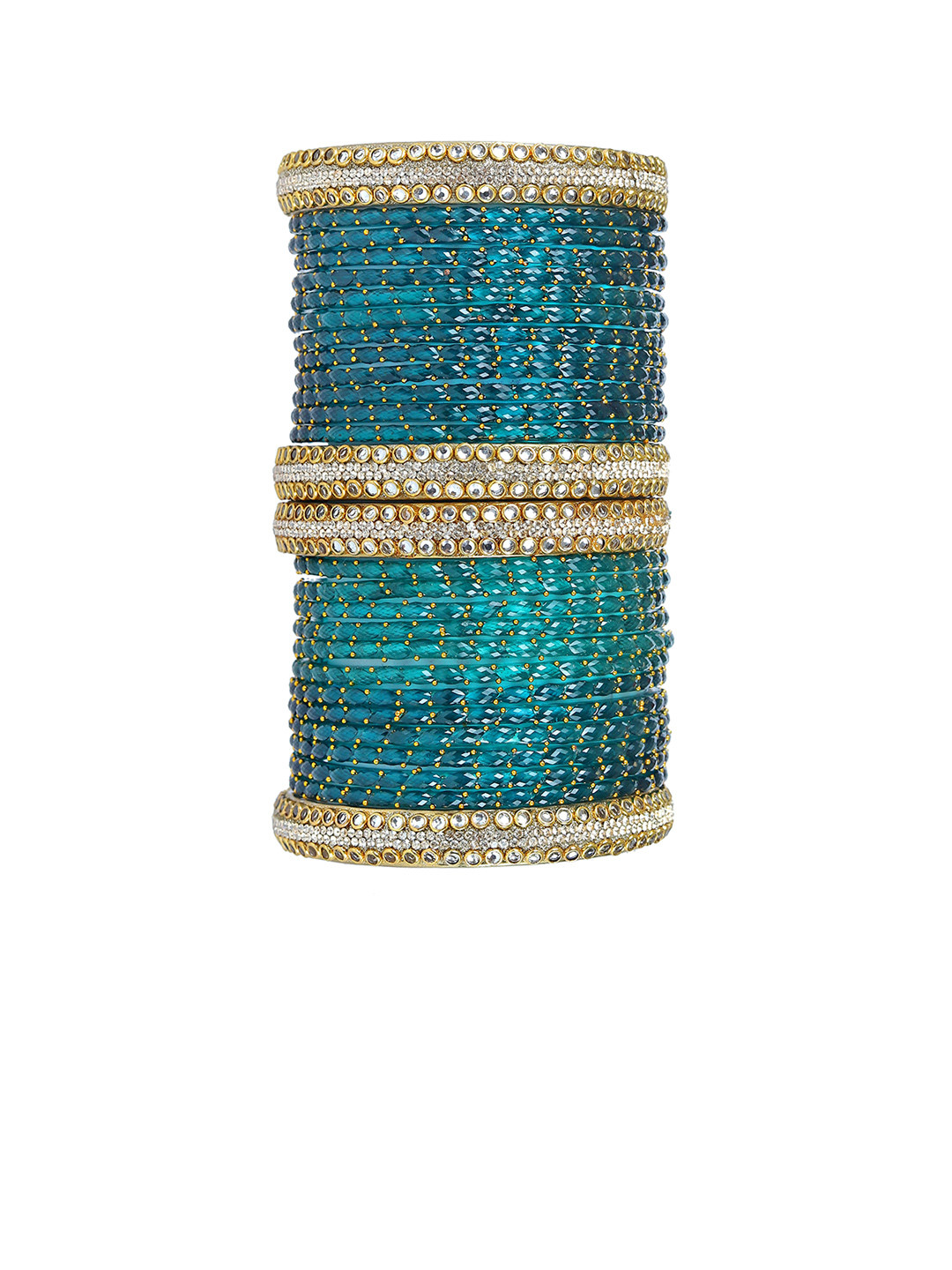Buy KOTTIAR CREATIONS Set Of 28 Crystal Studded Bangle - Bangle for ...