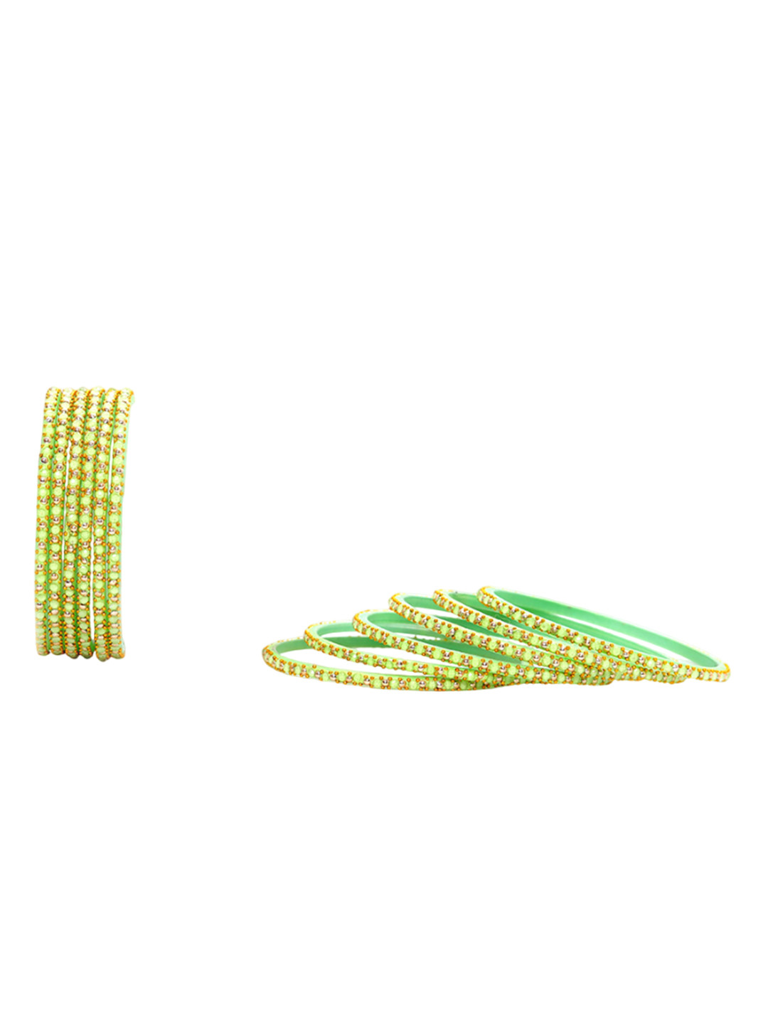 Buy KOTTIAR CREATIONS Set Of 12 Glass Crystal Stone Studded Bangles ...